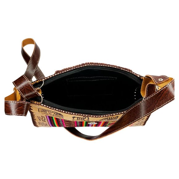 Peru | Bags | New Peru Cusco Womens Textile Fabric Embossed Leather ...